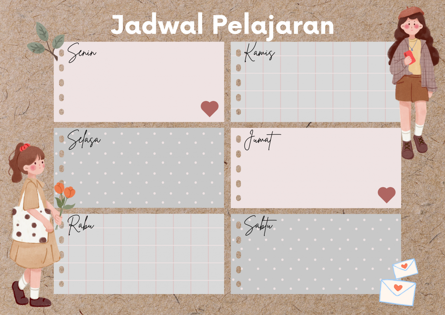 Template Jadwal Pelajaran yang Aesthetic - Hosteko Blog