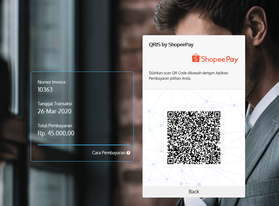 Pembayaran Layanan Hosteko Melalui Scan QRIS Shopee Pay - HOSTEKO
