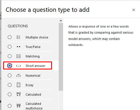 Cara Membuat Soal dengan Tipe Jawaban Singkat Pada Moodle - HOSTEKO